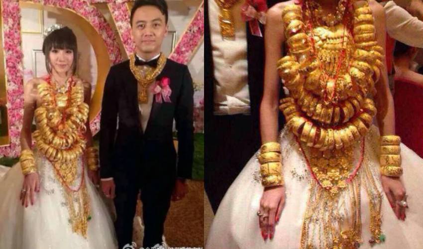 He gave gold equal to the weight of the bride to her groom. He carried ...