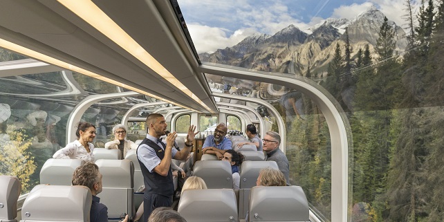 This train is covered with glass so that you can travel with them and ...